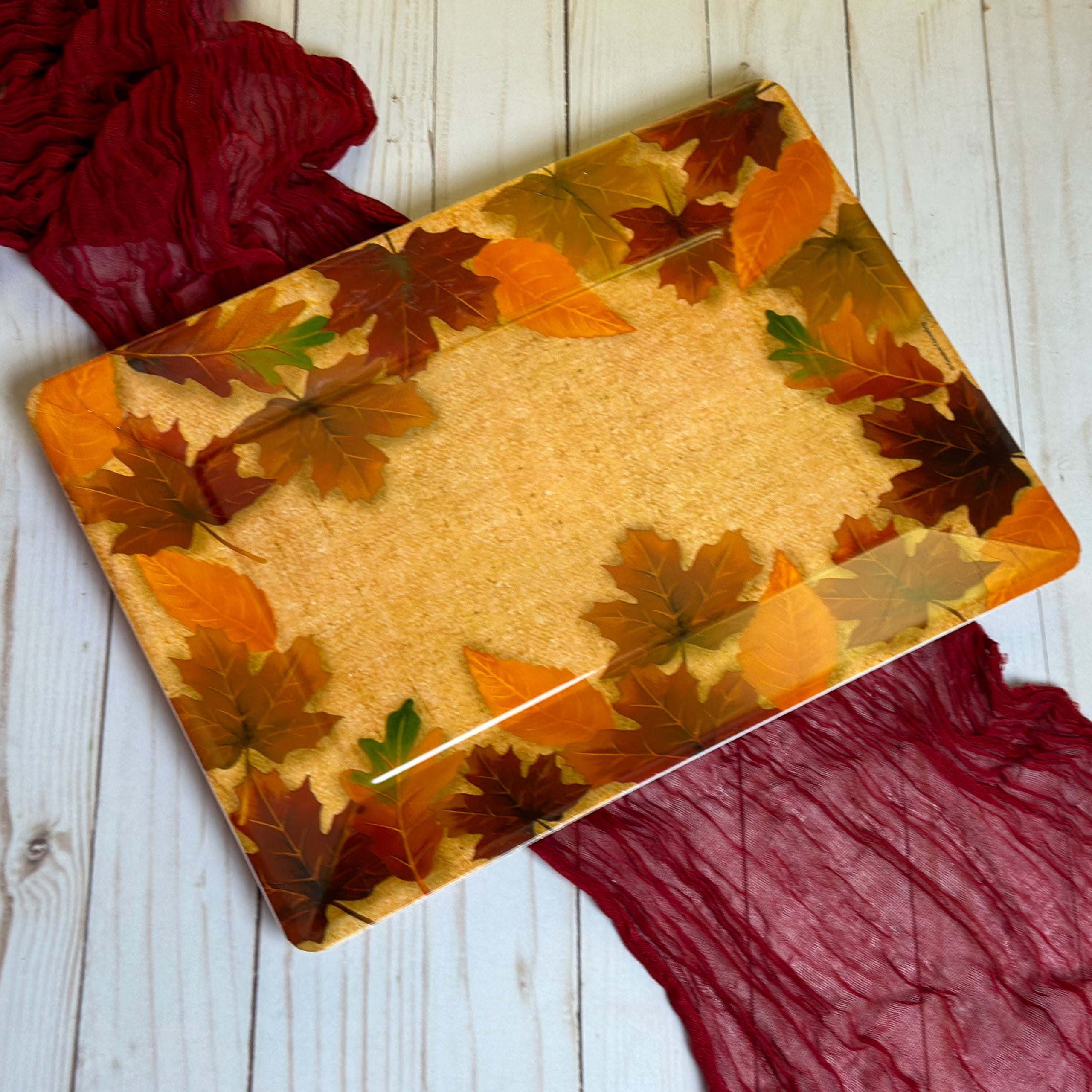Rectangle Fall Leaves Platter | One-Eyed Cookie Lab